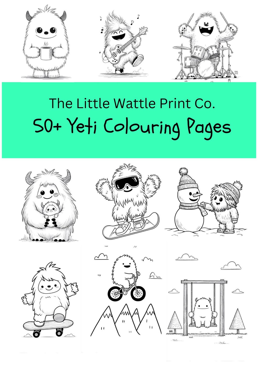 50+ Yeti Colouring Pages (printables) - Etsy