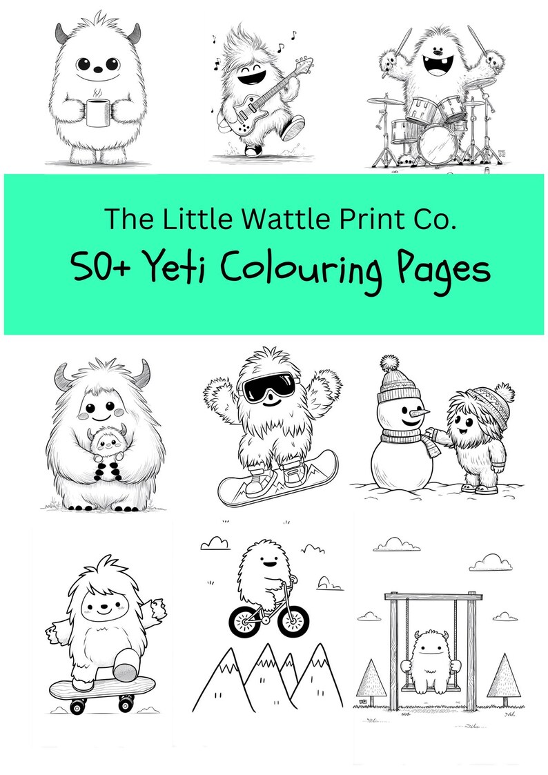 50+ Yeti Colouring Pages (printables) - Etsy