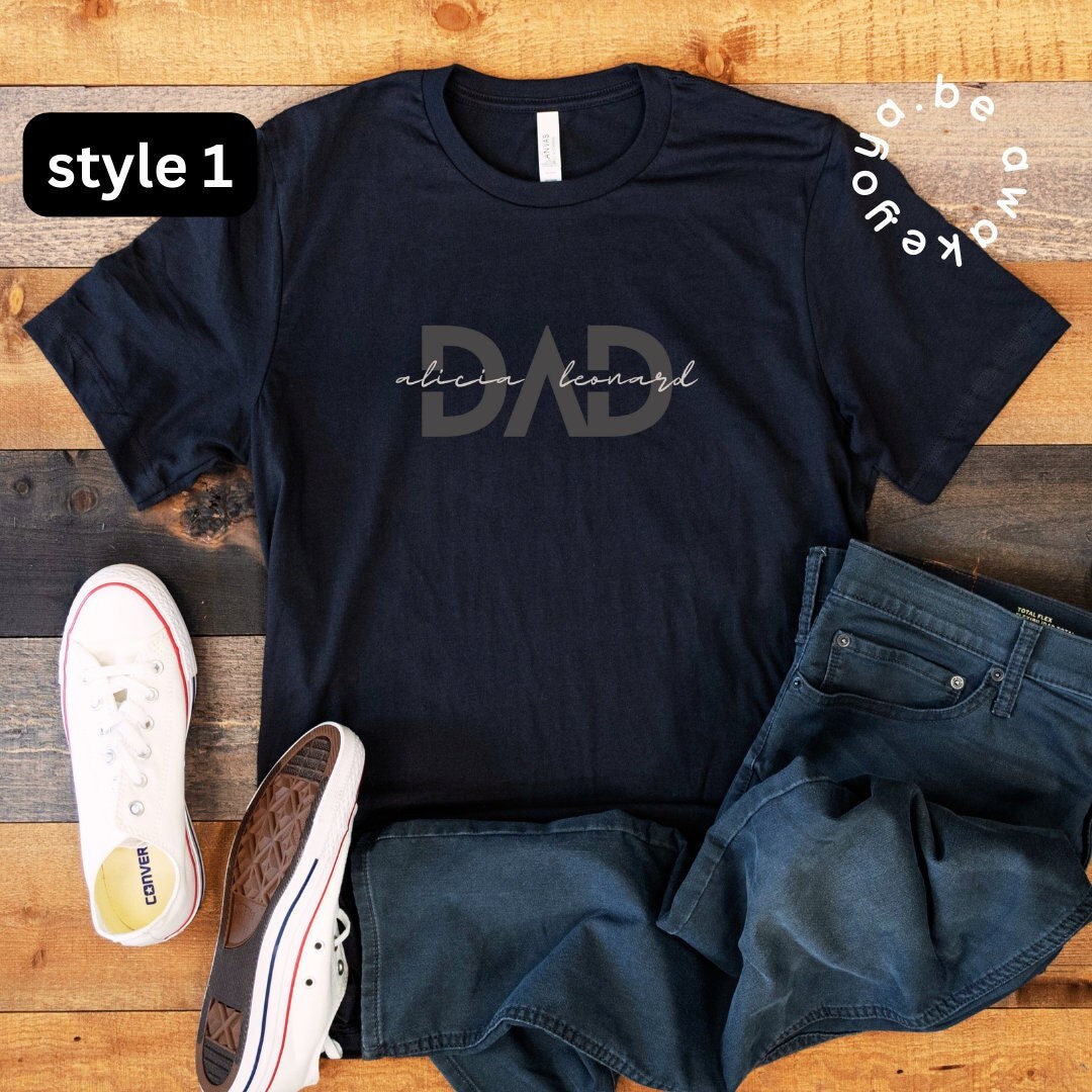 Custom Dad Shirt With Kids Names Custom Dad Shirt Personalized Shirt ...