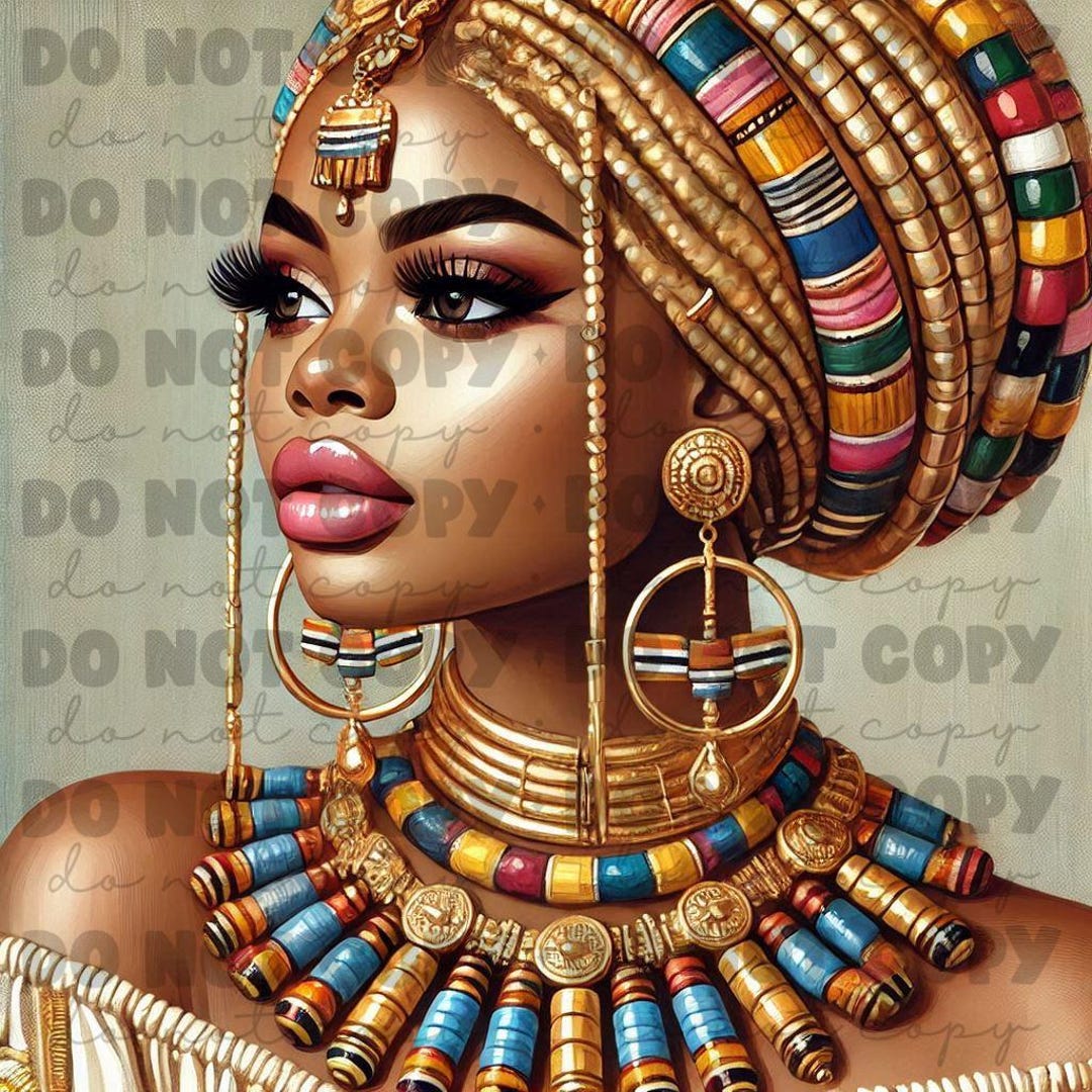 Beautiful African Lady Art| Black Woman Portrait | Wall Art | Printable ...