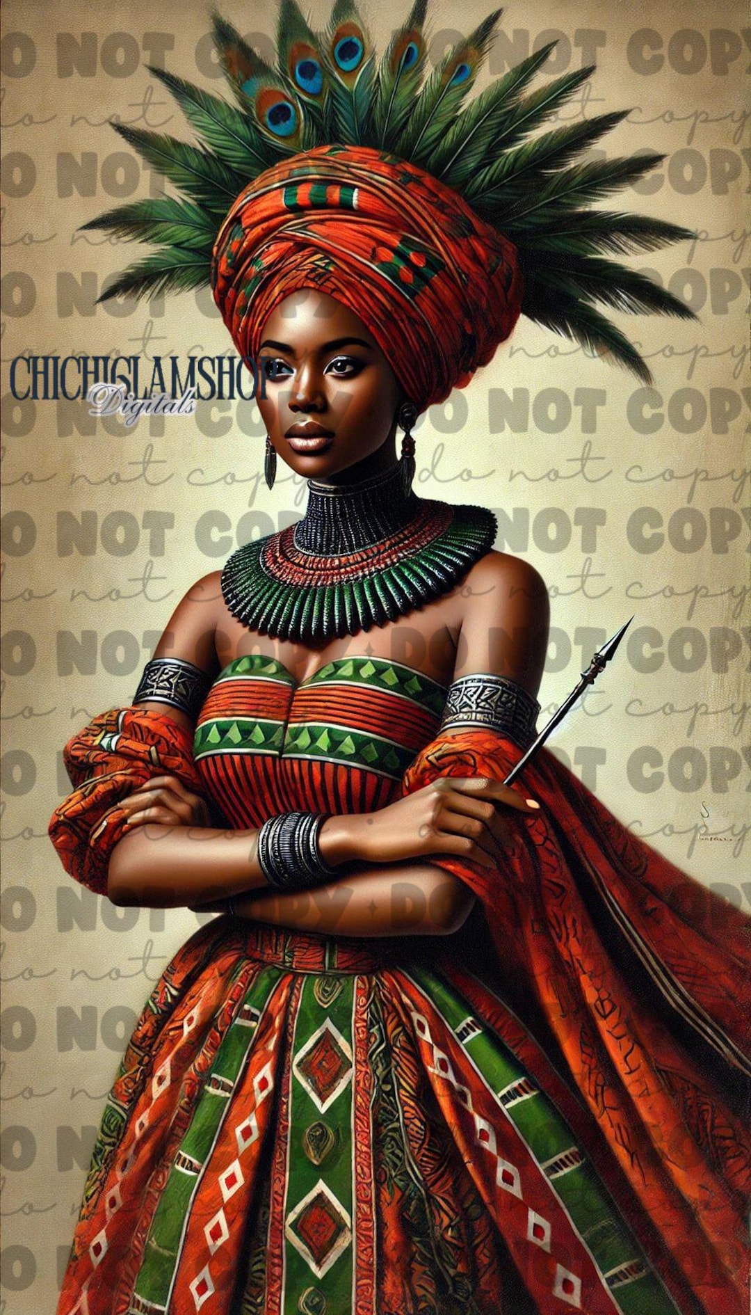 Stunning African Lady Art| Black Woman Portrait | Wall Art | Printable ...