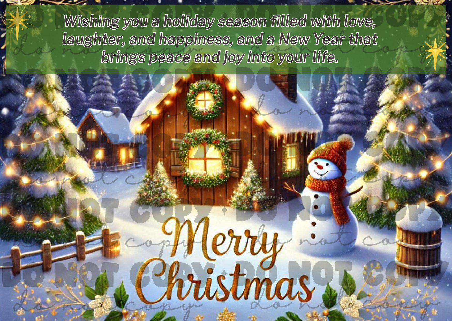 Printable Christmas Card - Digital Download PNG & PDF | Instant Holiday ...