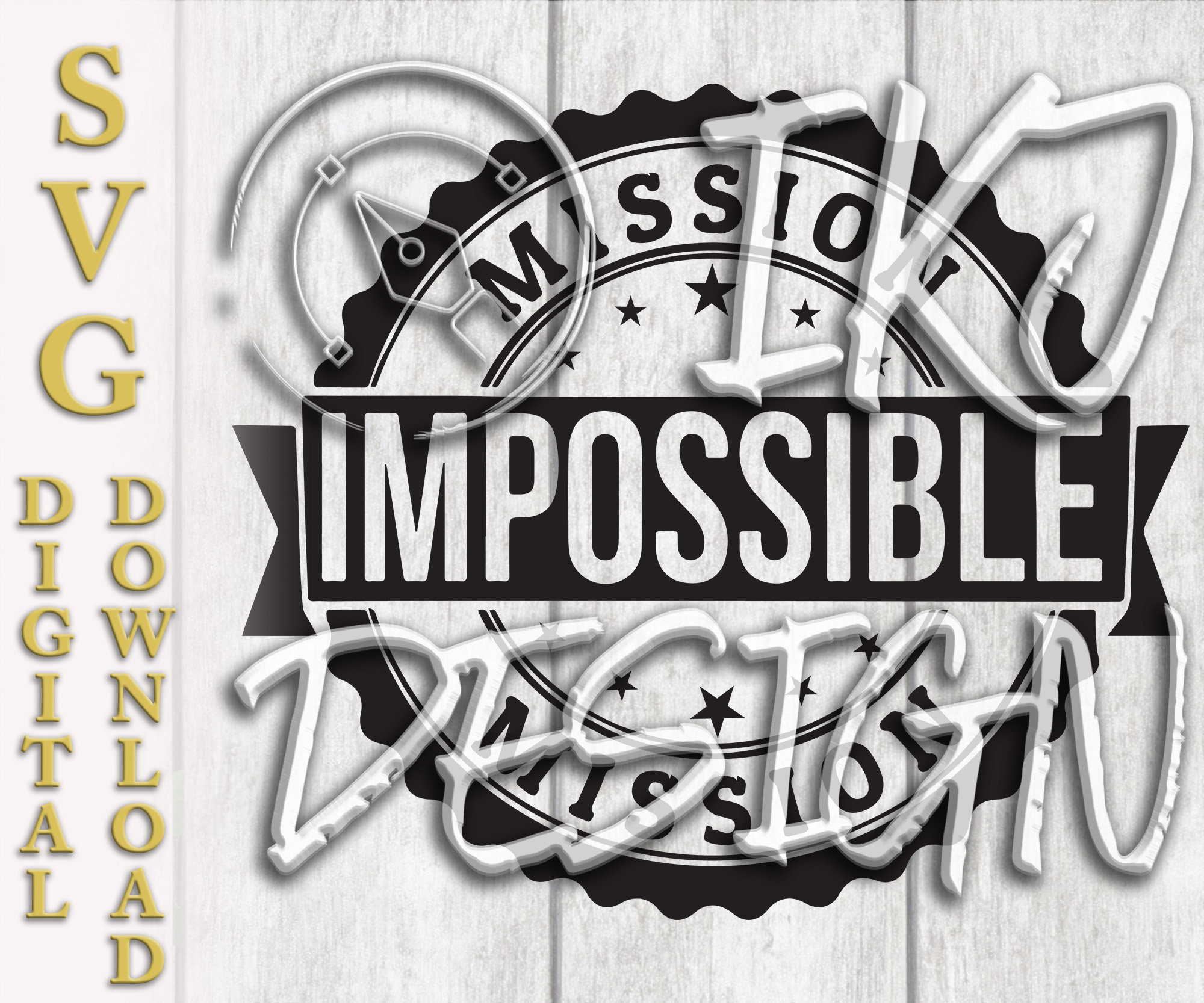 Mission Imposible Circular Seal SVG | Vector Art - Etsy