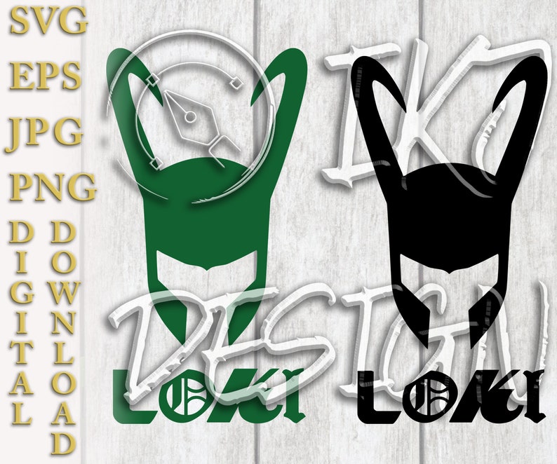 Loki Helmet Inspired Bundle SVG | EPS | PNG | Vector Art | Raster Files ...