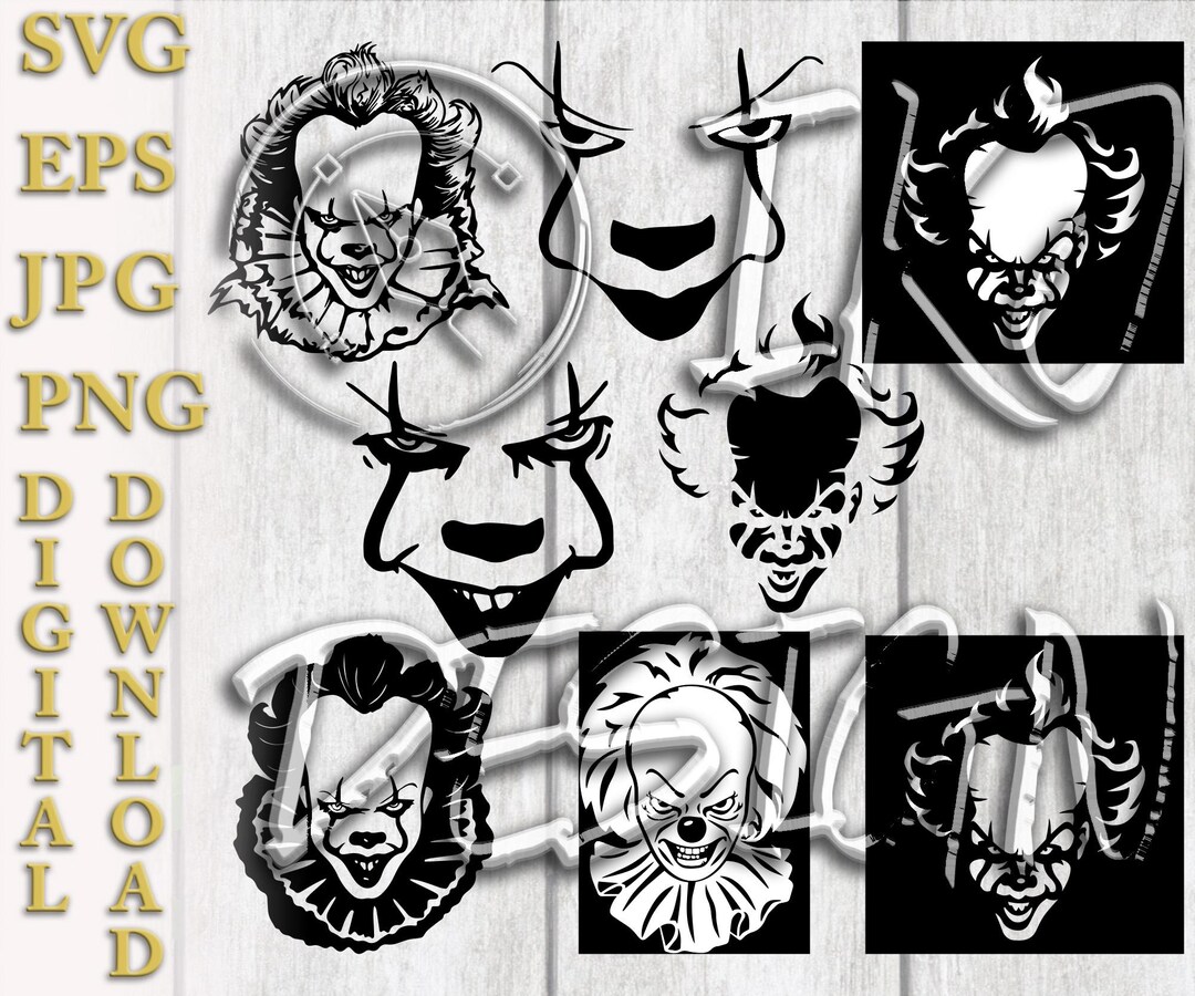 Pennywise Bundle SVG | EPS | PNG | Jpeg | Jpg | Vector Art | Raster ...