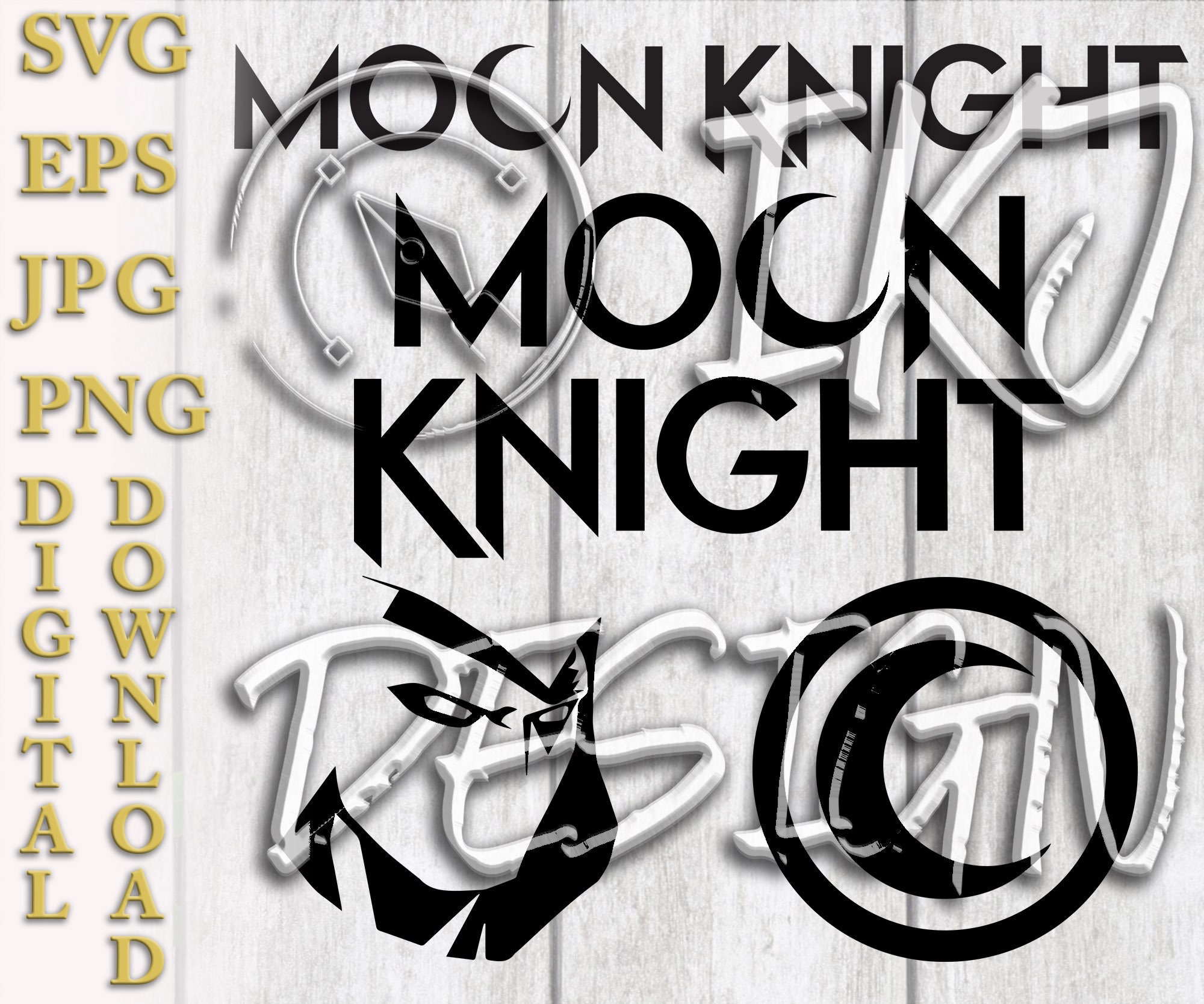 Moon Knight Bundle SVG | EPS | PNG | Vector Art | Raster Files - Etsy