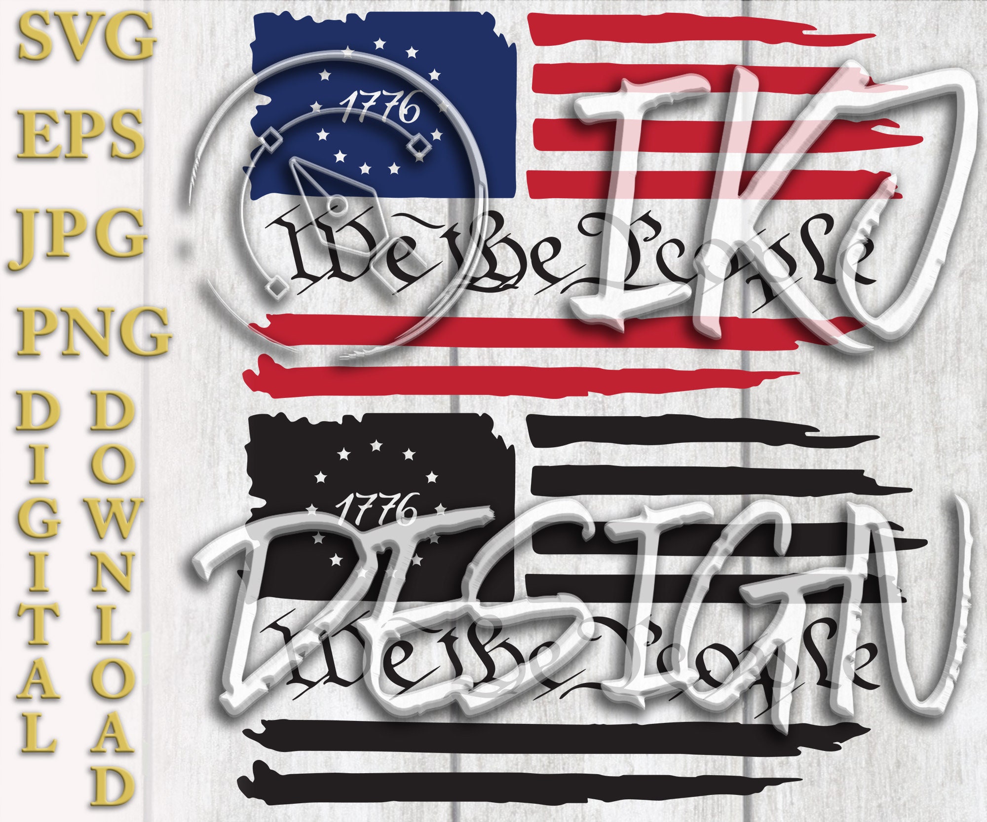 American Flag Bundle SVG EPS JPG Png Vector Art Raster Files - Etsy