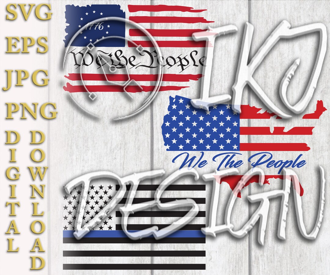 American Flag Bundle SVG | EPS | JPG | Png | Vector Art | Raster Files ...
