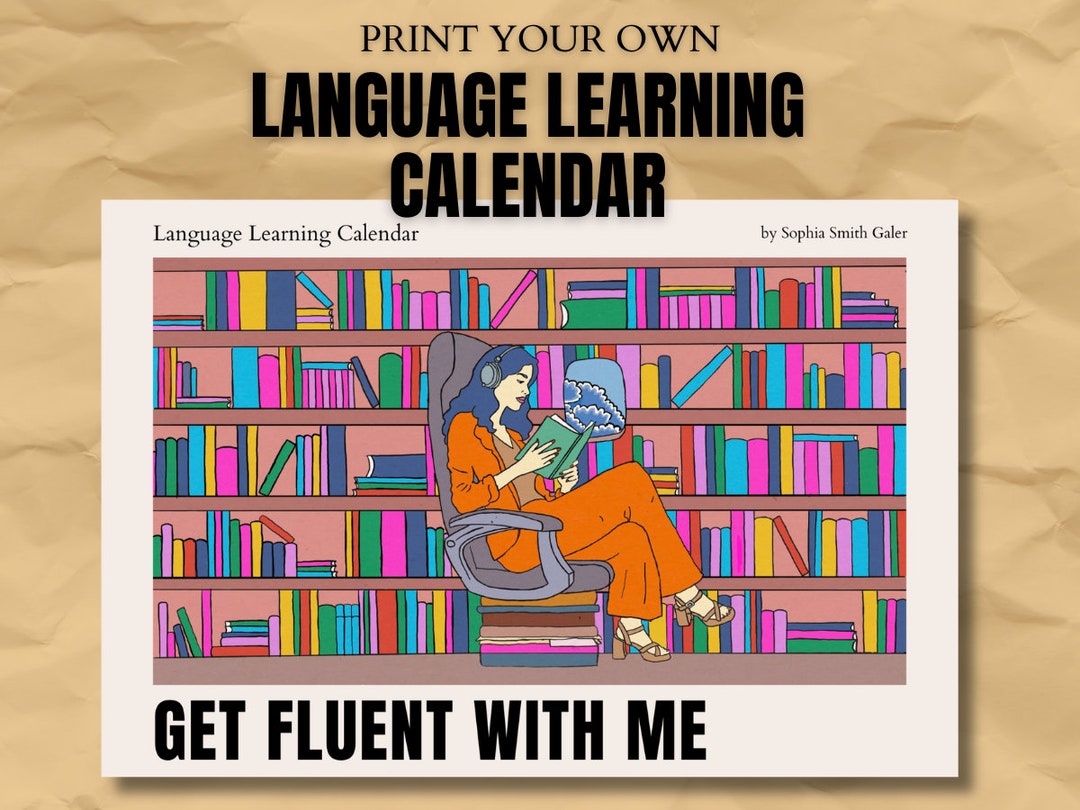 Language Learning Calendar - Print Your Own and Boost Your Vocab - Etsy