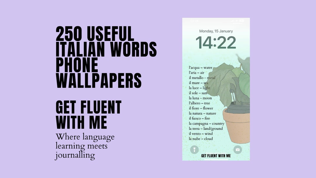 Learn Italian With Phone Wallpapers - Get Fluent With Me Vocab Learning ...