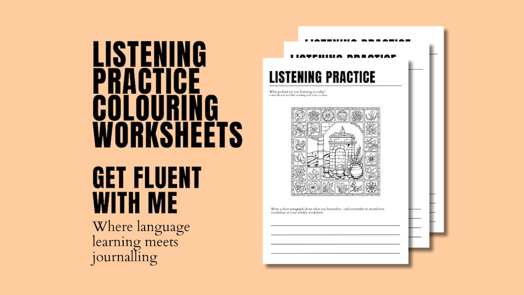Colouring Worksheets for Listening Practice | Get Fluent With Me ...