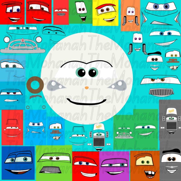 Cars Face Svg - Etsy