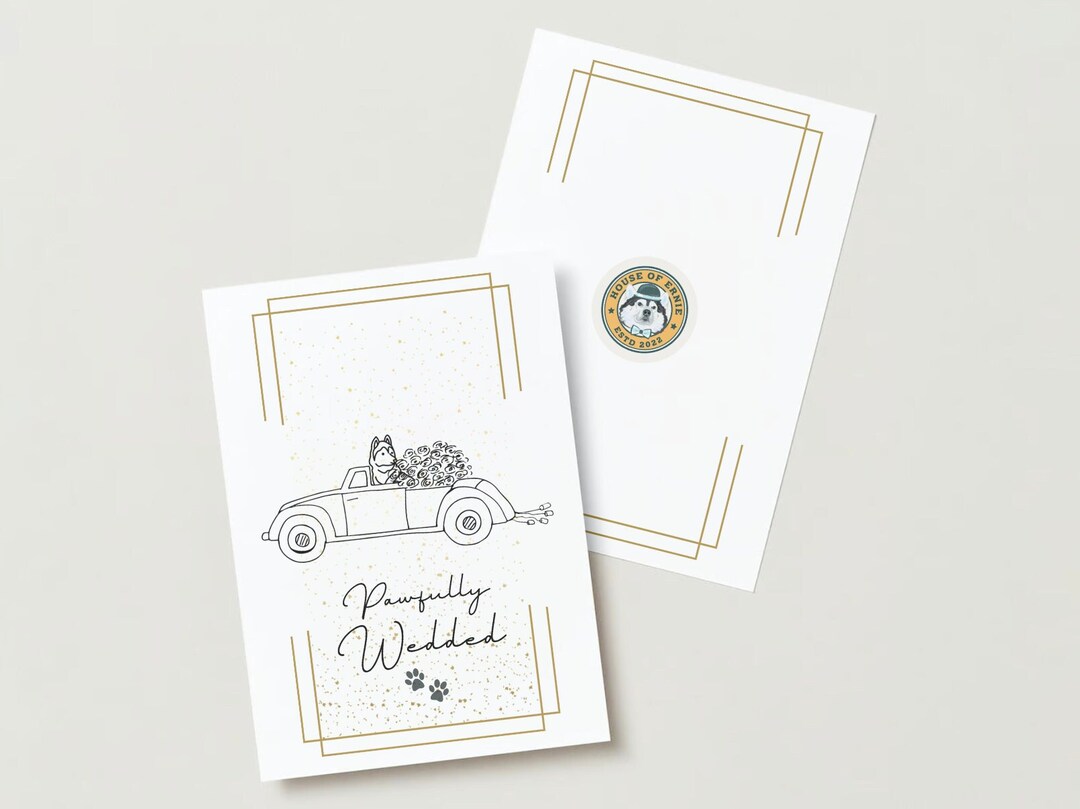 Dog-themed Wedding Congratulations Greeting Card - Etsy