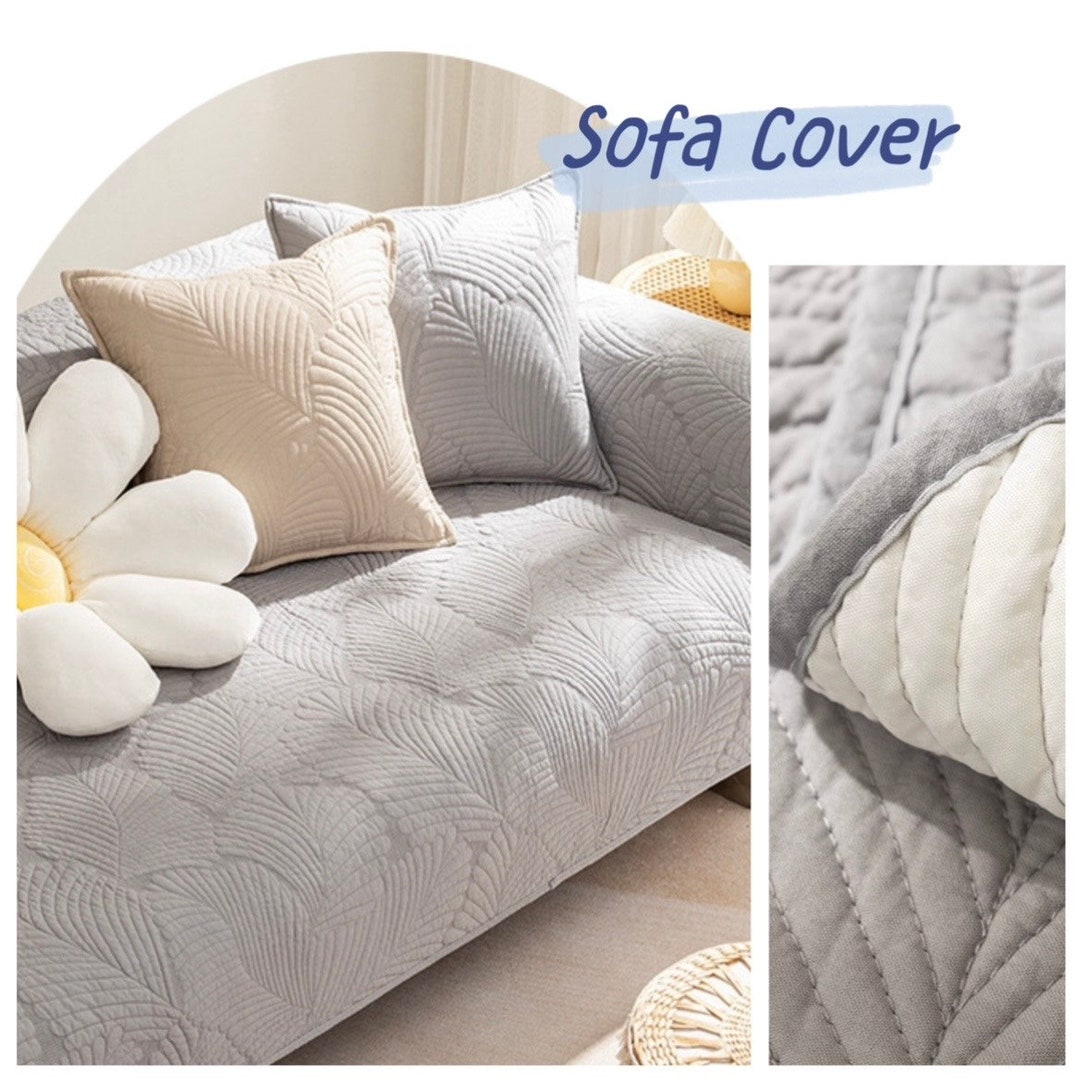 Leaf Pattern Anti-slip Sofa Couch Protector Cover, Couch Cushion, Sofa ...