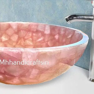 Rose Quartz Wash Basin Sink, Quartz Stone Bathroom Sinks, Bathroom ...