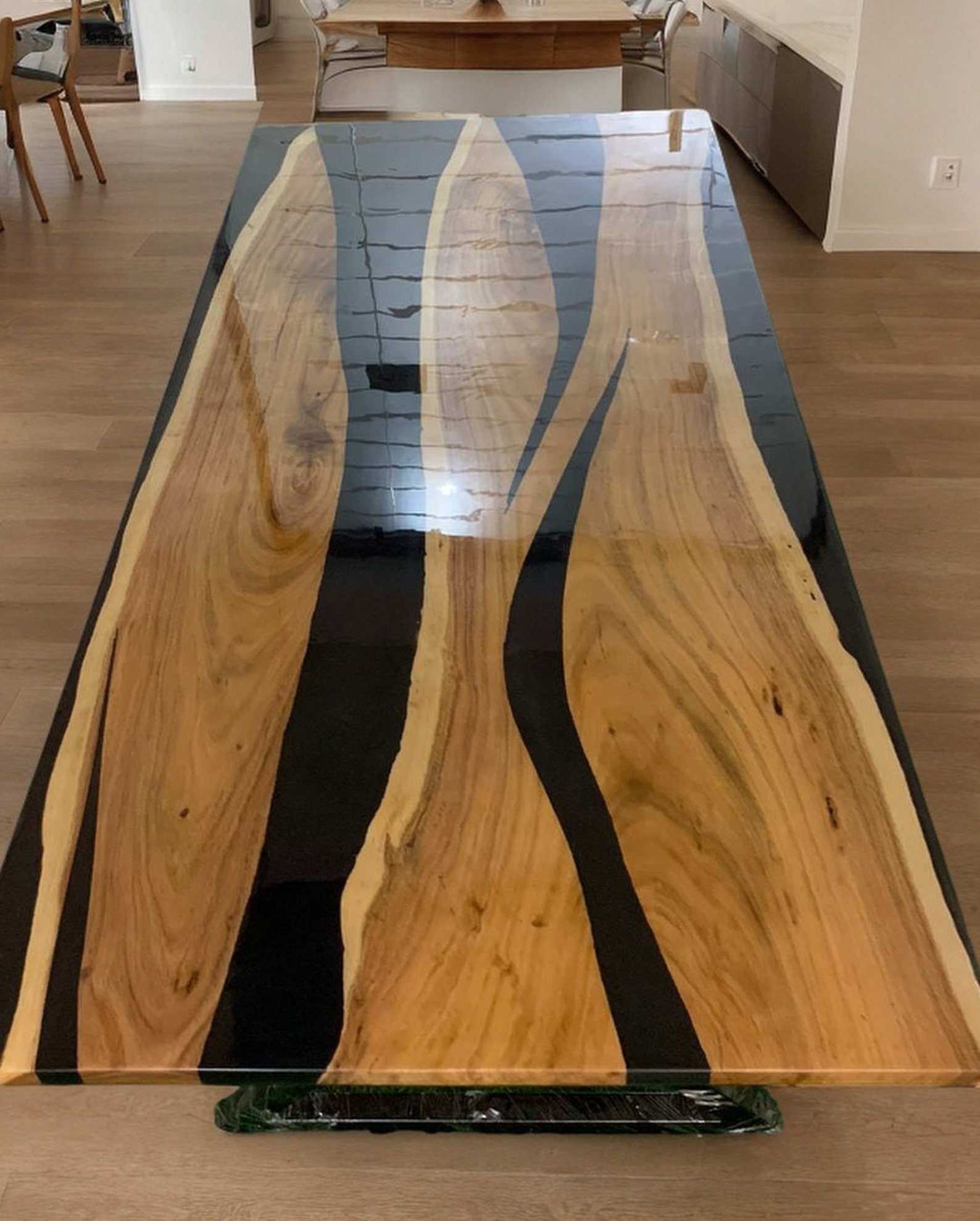 Custom Live Edge Walnut Coffee Table: Modern Epoxy Resin Wood Furniture ...