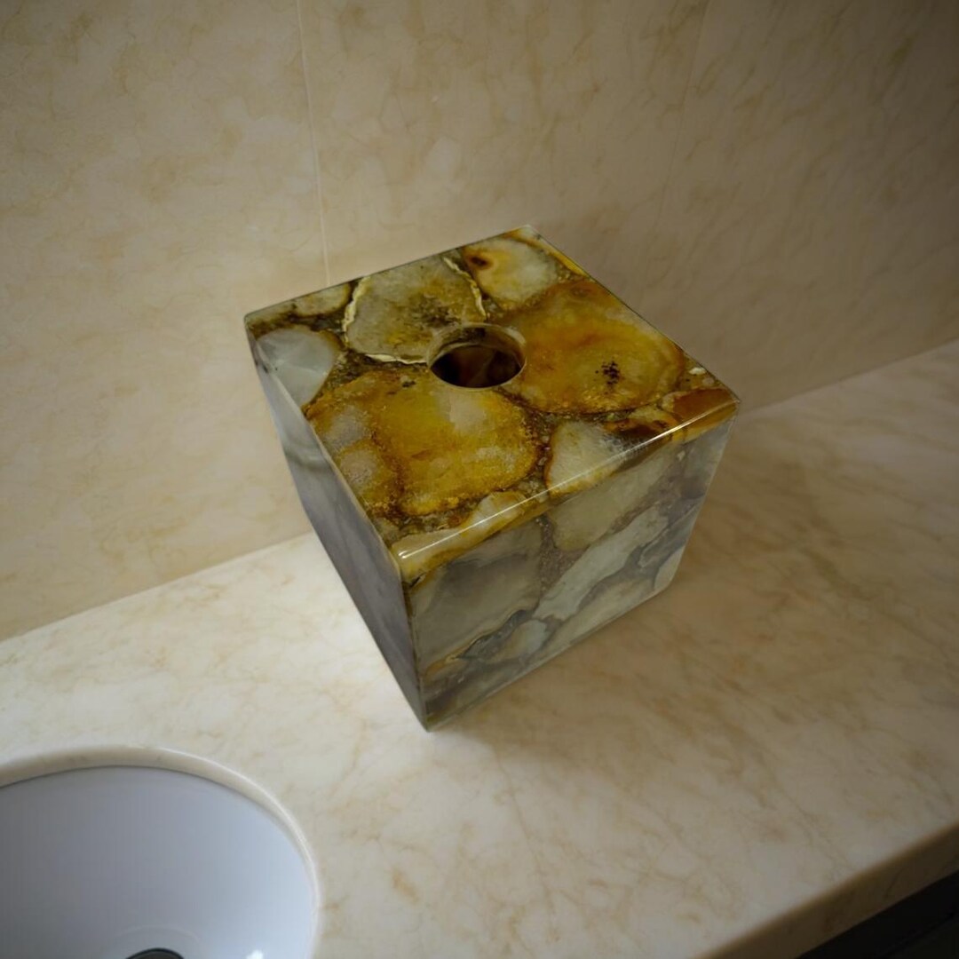 Handmade Wild Agate Stone Tissue Box Cover, Home Decor - Etsy