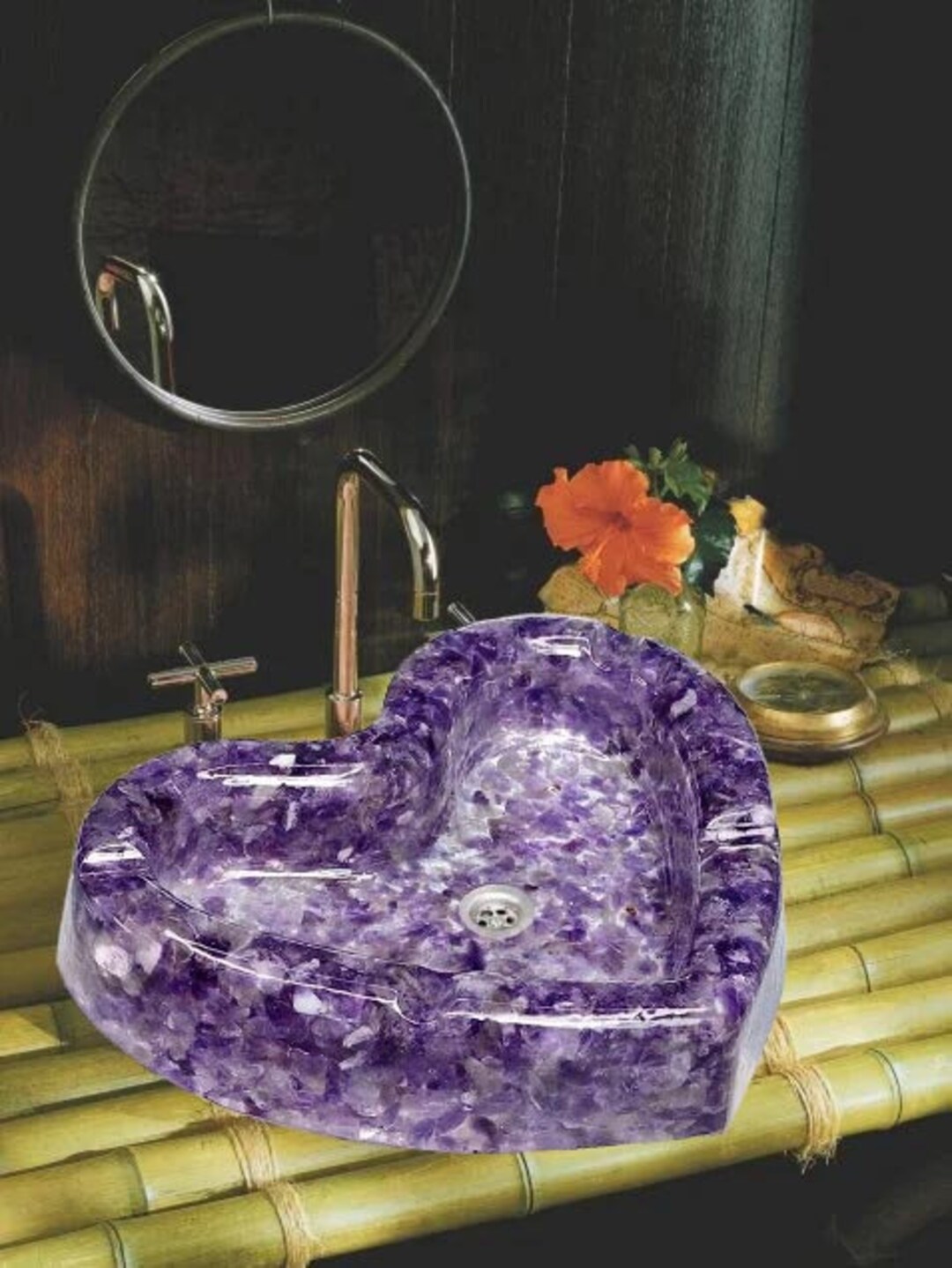 Amethyst Geode Sink / Amethyst Geode Wash Basin / Unique Heart Shape ...