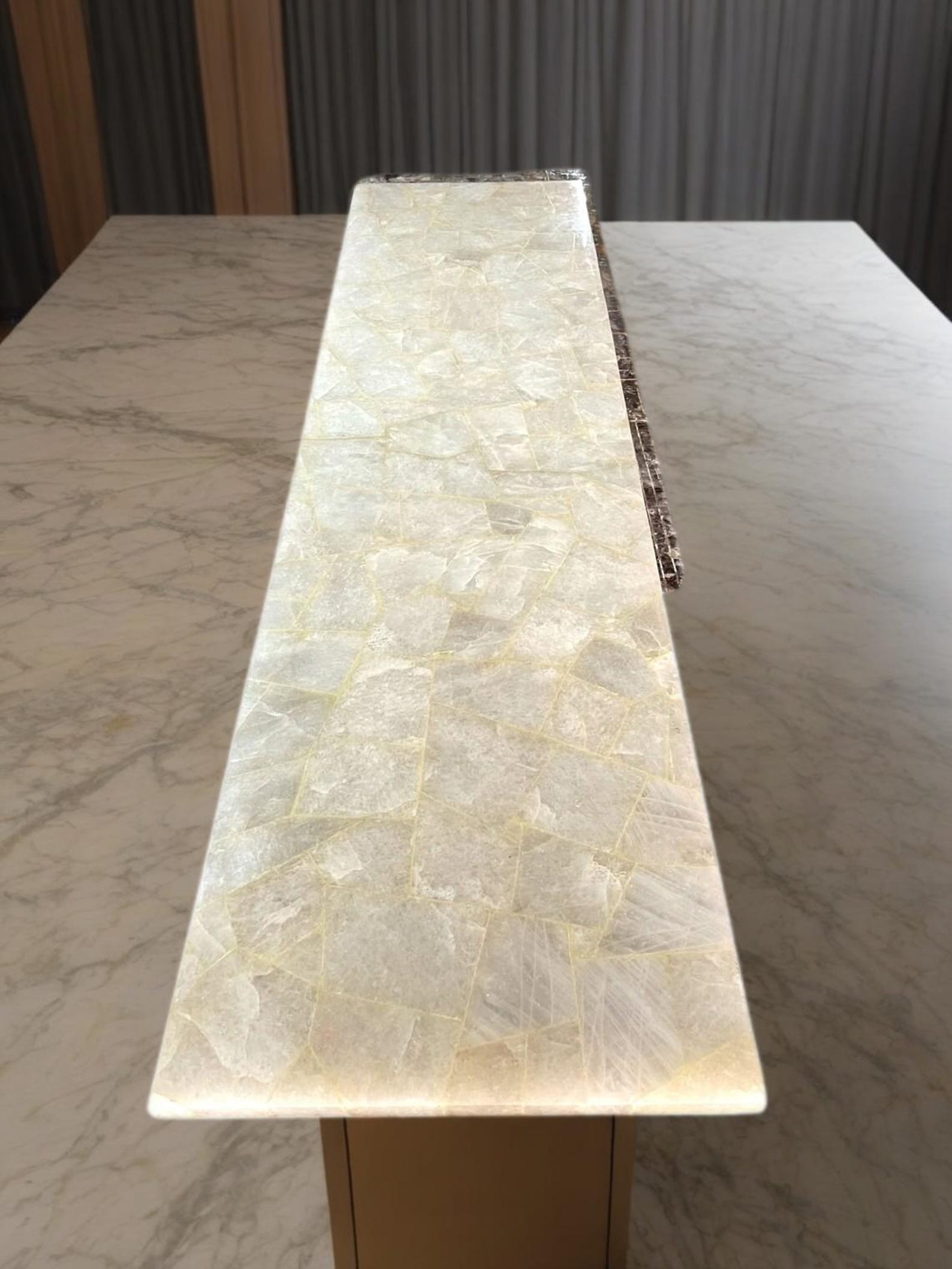White Quartz Console Table Top, Quartz Countertops, Illuminated Quartz ...