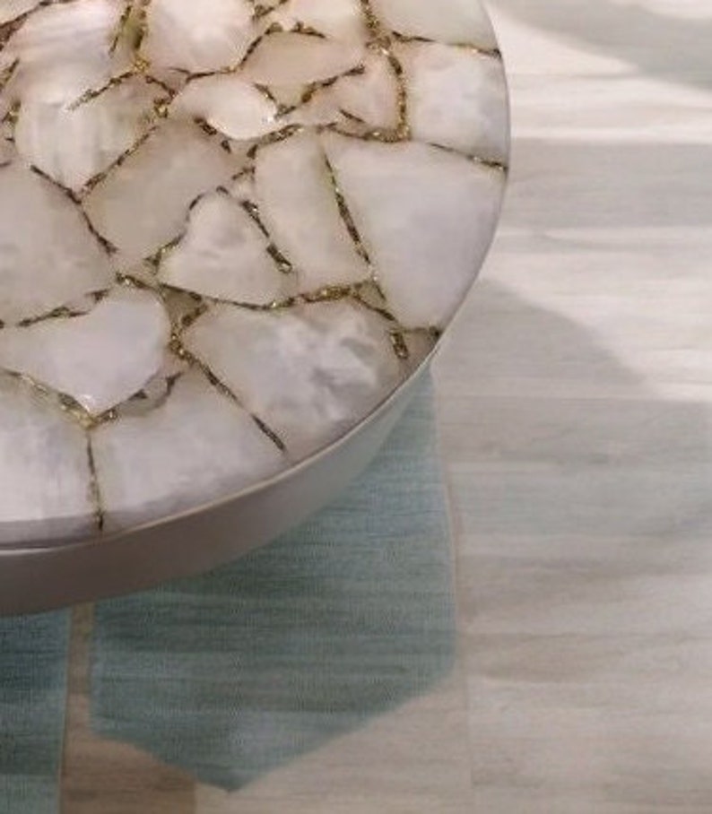 White Agate Table, Coffee End Table, Stone Furniture, Centre Table ...