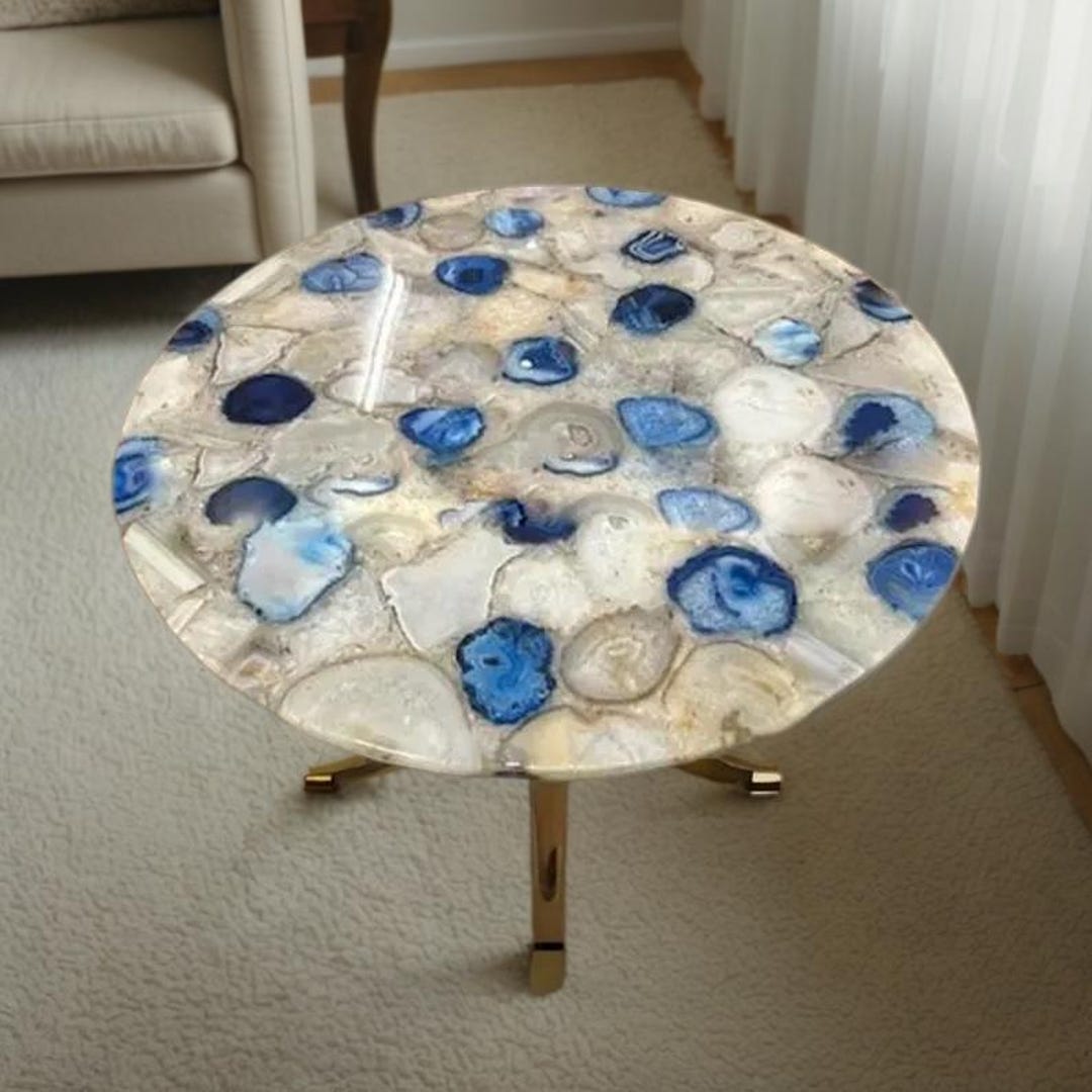 Modern Agate Stone Coffee Table, Agate Slice Coffee Table, Agate Dining ...