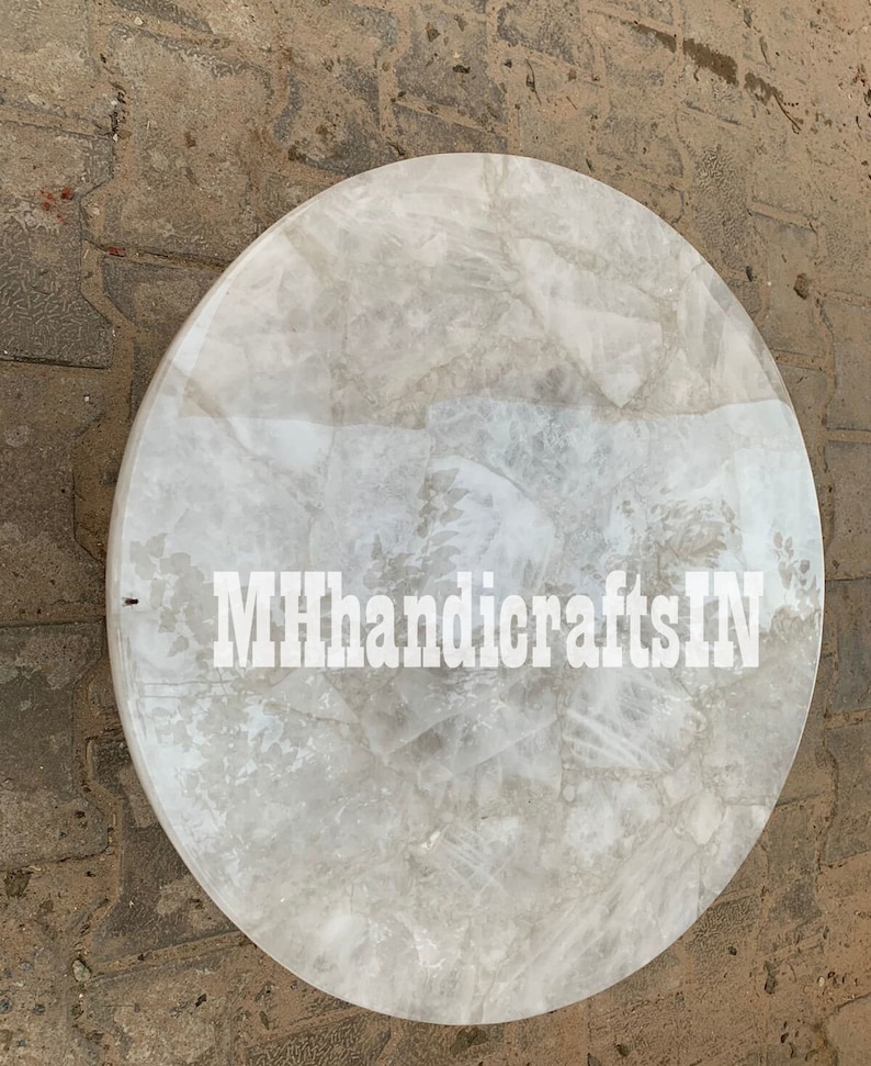 Natural Quartz Table Top ,white Quartz Round Center Table Top, Quartz ...