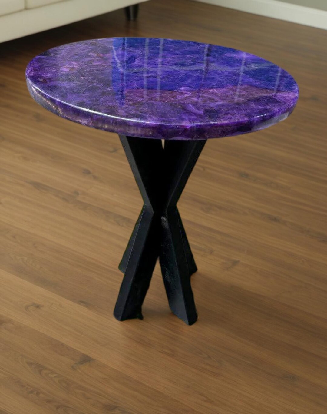 Natural Amethyst Stone Round Coffee Table, Sofa Center Table, Amethyst ...