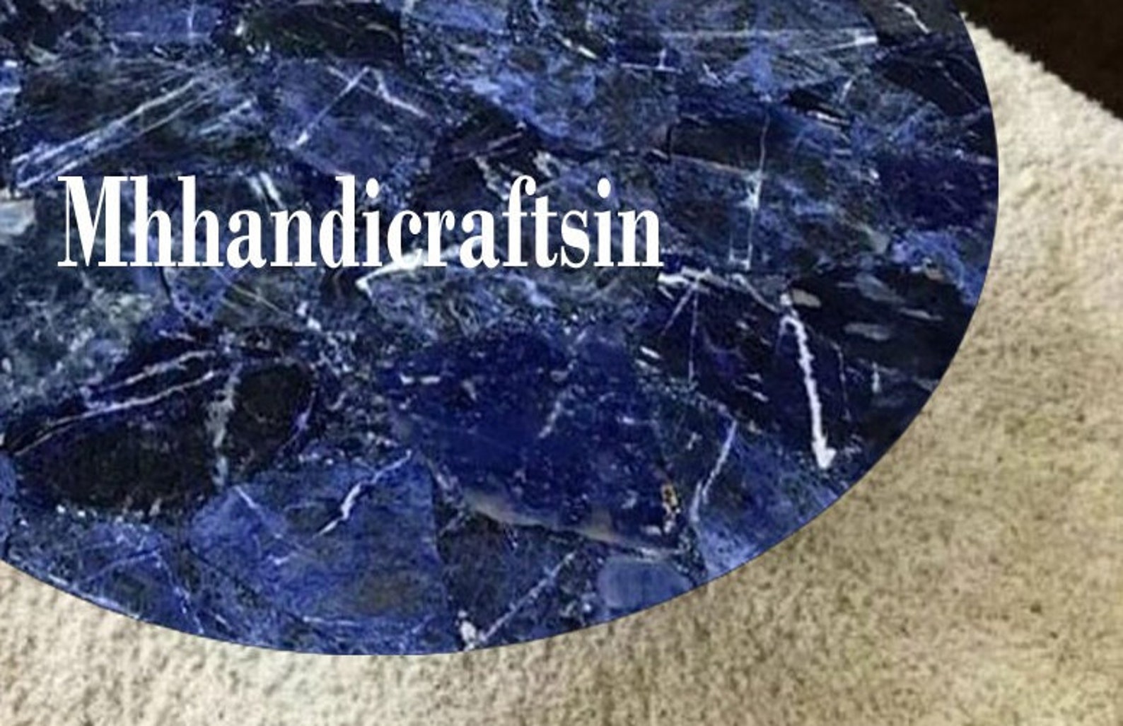 Handmade Blue Sodalite Stone Table Top: Round Agate Dining Table - Etsy