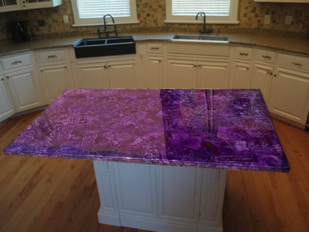 Amethyst Countertop Slab Mid Century Modern Agate Stone Healing Crystal ...
