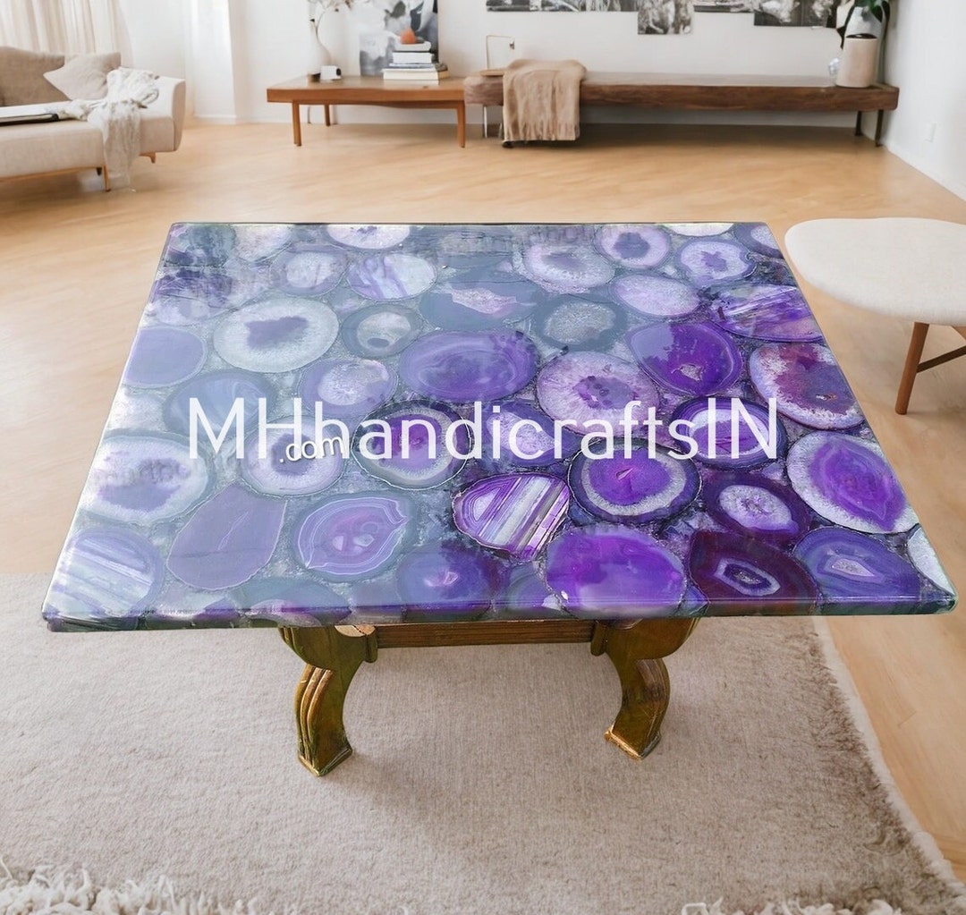 Purple Agate Coffee Table, Agate Countertop, Purple Agate Kitchen Top ...