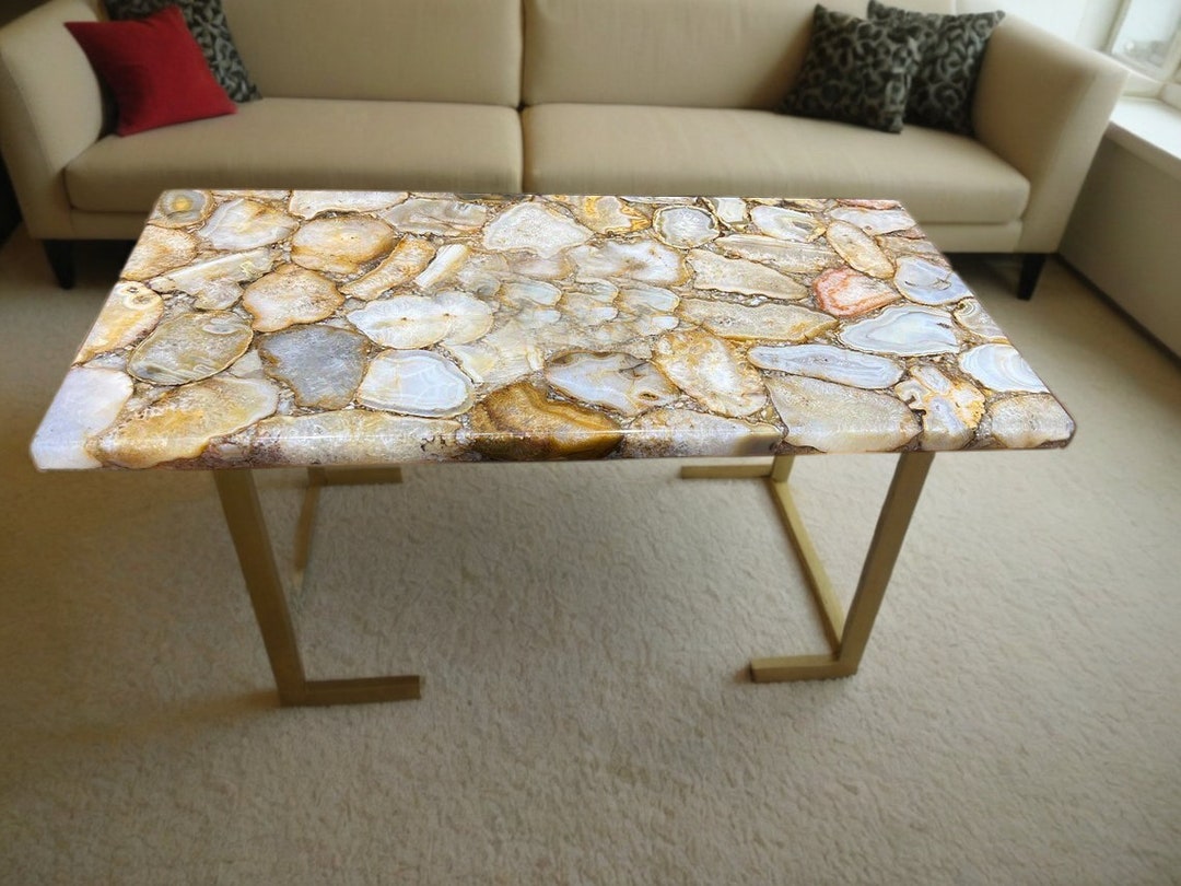 Agate Center Table, Agate Console Table, Gemstone Vanity Top, Buffet ...