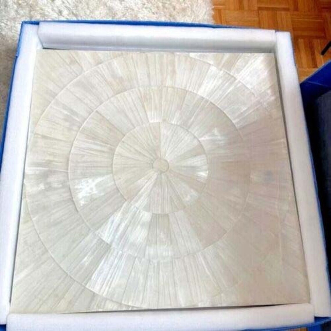 Square Selenite Coffee Table Top: Handmade Sunburst Crystal Panel - Etsy