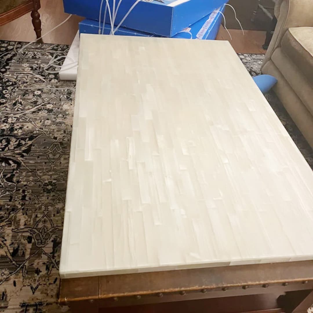 Selenite Table Top, Luxury Gemstone Dining or Kitchen Counter - Etsy