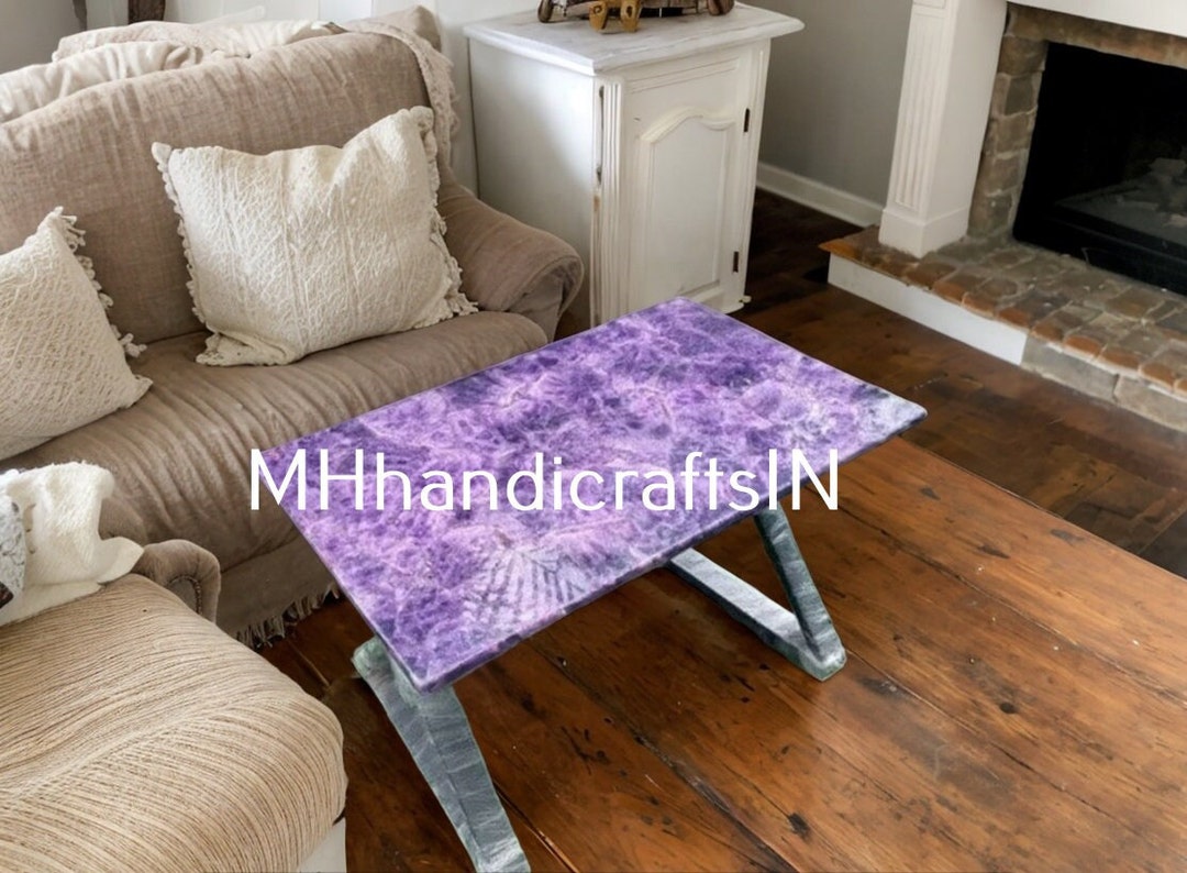 Amethyst Table Top, Purple Agate Stone Coffee Table Agate Side Center ...