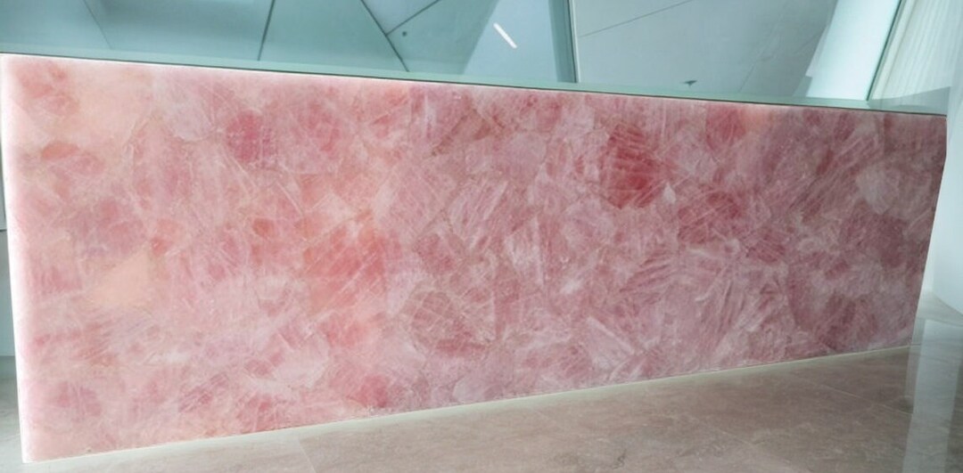 Rose Quartz Table, Quartz Console Table, Rose Quartz Table Top, Quartz ...