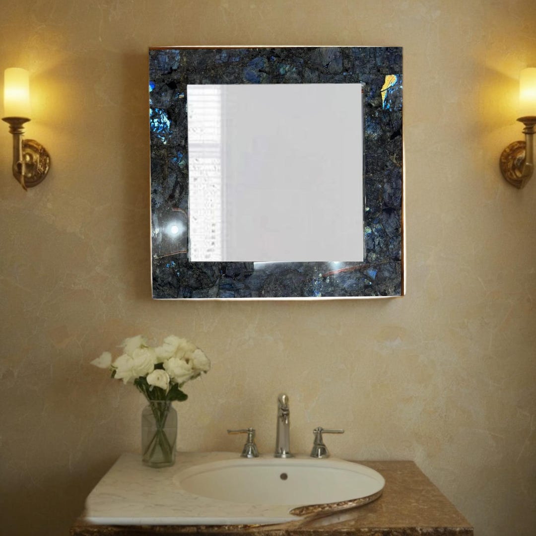 Labradorite Stone Wall Mirror, Wall Mirror,c Halloween Eve Gifts Mirror ...
