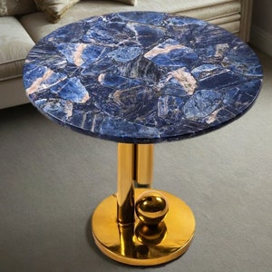 Sodalite Blue Stone Table Top ,stone Coffee Table, Agate Sofa Center ...