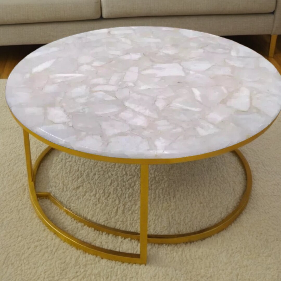 Natural Quartz Table Top ,white Quartz Round Center Table Top, Quartz ...