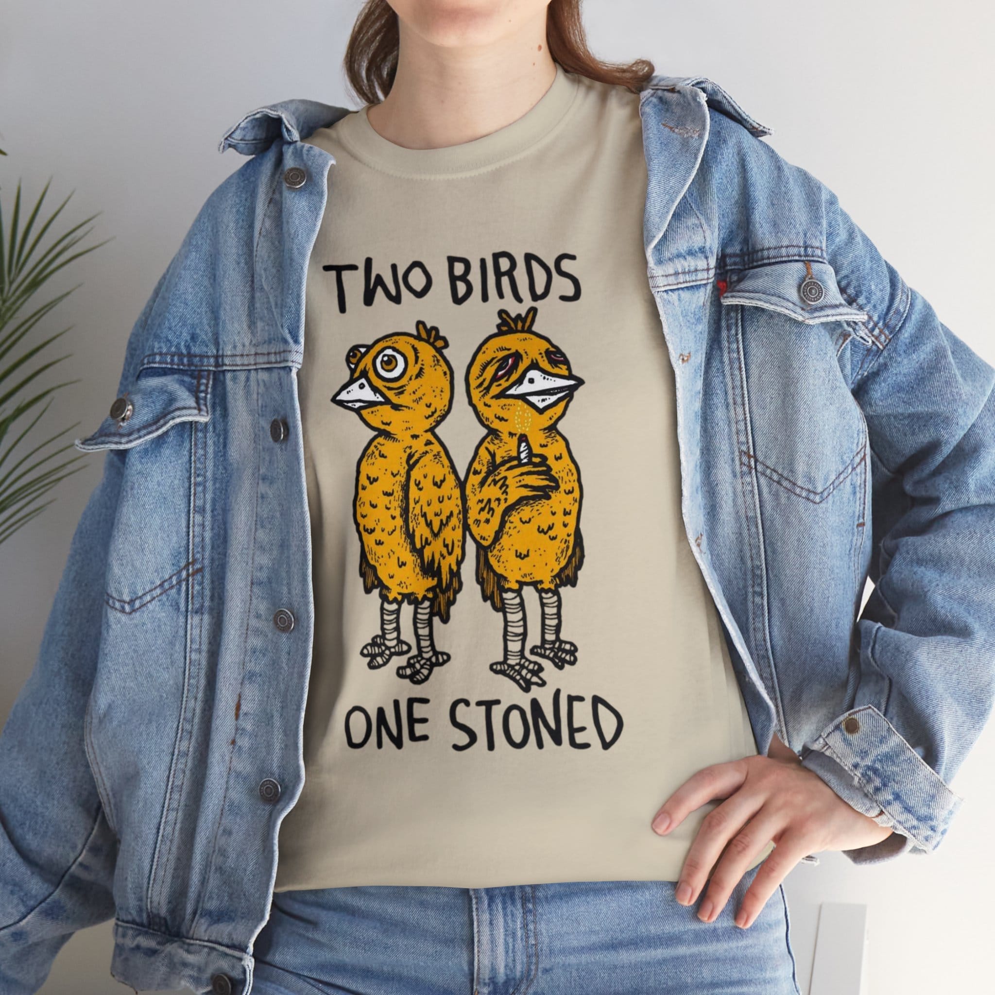 Two Birds One Stoned Cotton Tee - Etsy