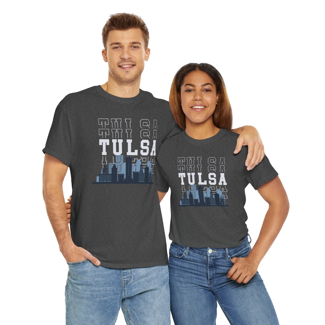 Tulsa Collage Letterman Skyline Silhouette Tshirt - Etsy