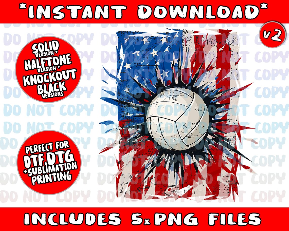 Patriotic Volleyball 4th of July Men USA American Flag Boys Png Bundle ...