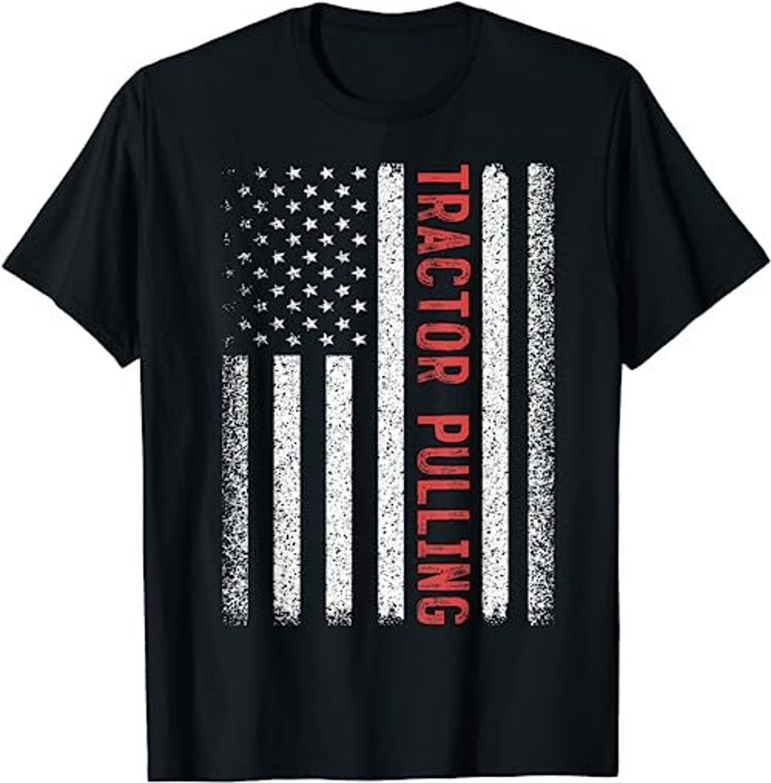 Tractor Pulling American Flag 4th of July Cool Novelty T-shirt ...