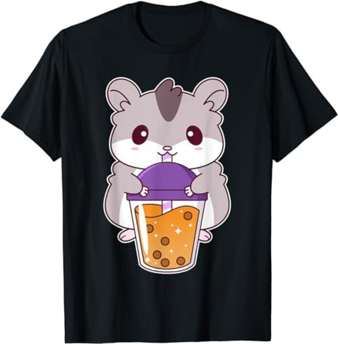 Cute Anime Hamster Drinking Boba Tea Kawaii T-shirt, Sweatshirt, Hoodie ...