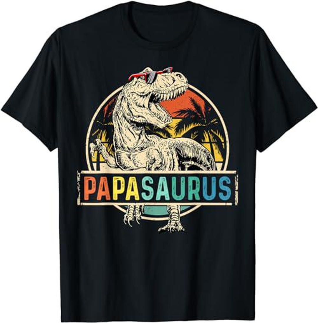 Papasaurus T Rex Papa Dinosaur Grandpa Saurus Father's Day T-shirt ...