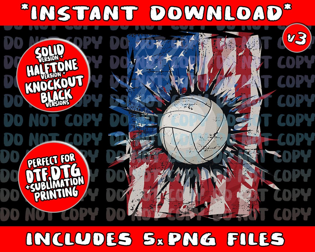 Patriotic Volleyball 4th of July Men USA American Flag Boys Png Bundle ...