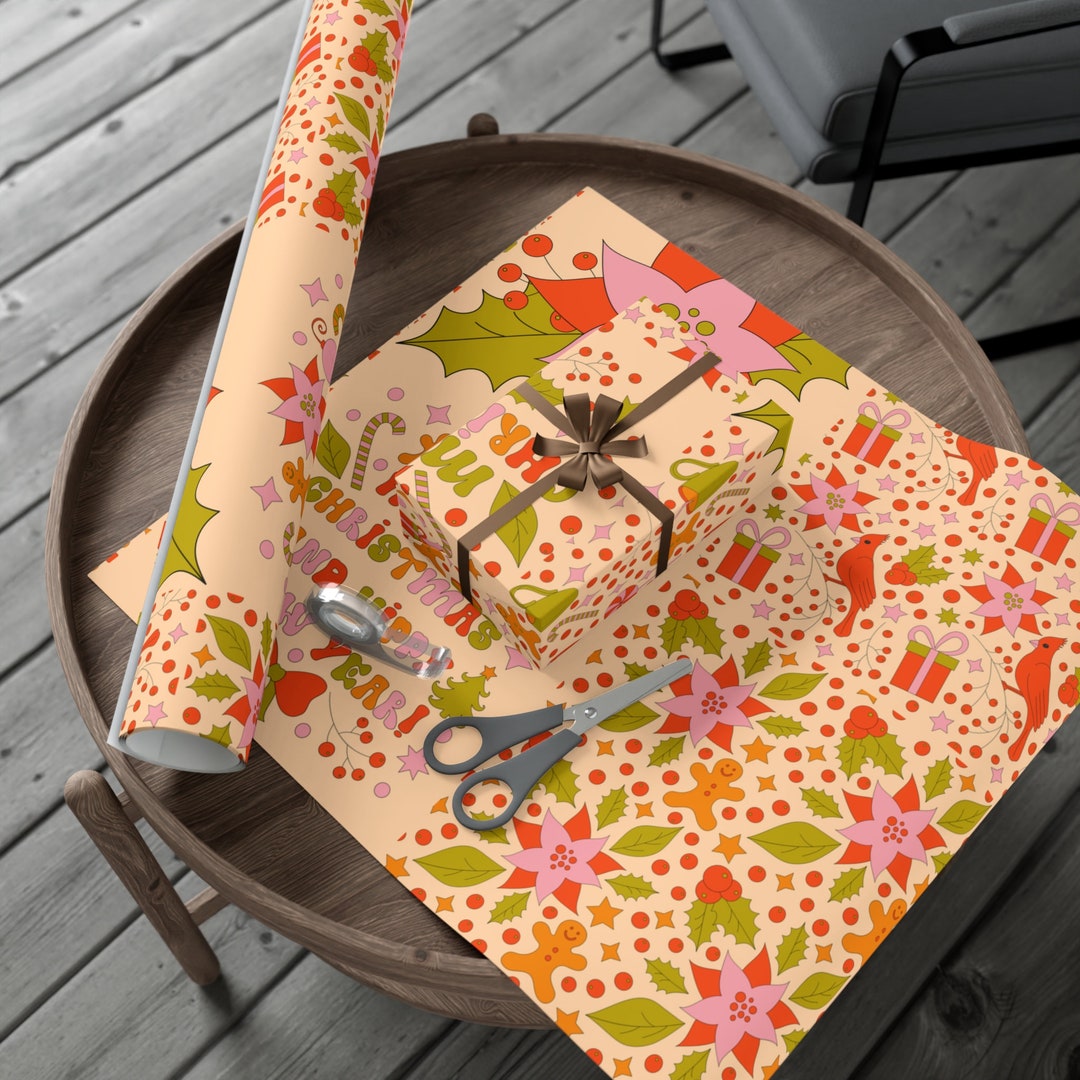 Hippy Groovy Wrapping Paper Festive Charming Cozy Playful - Etsy