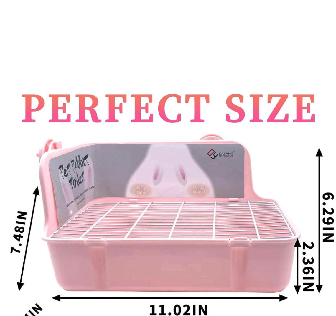 Bunny Litter Box With Grate, Rabbit Corner Litter Pan, Pet Toilet Potty ...