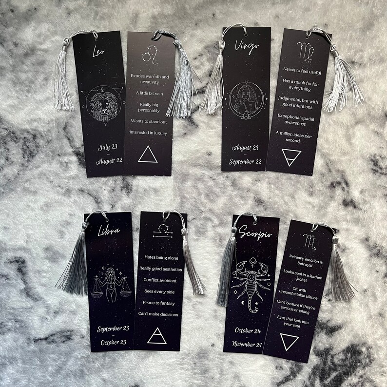 Zodiac Bookmark | Bookish Merch | Bookish Bookmark | Zodiac Merch - Etsy