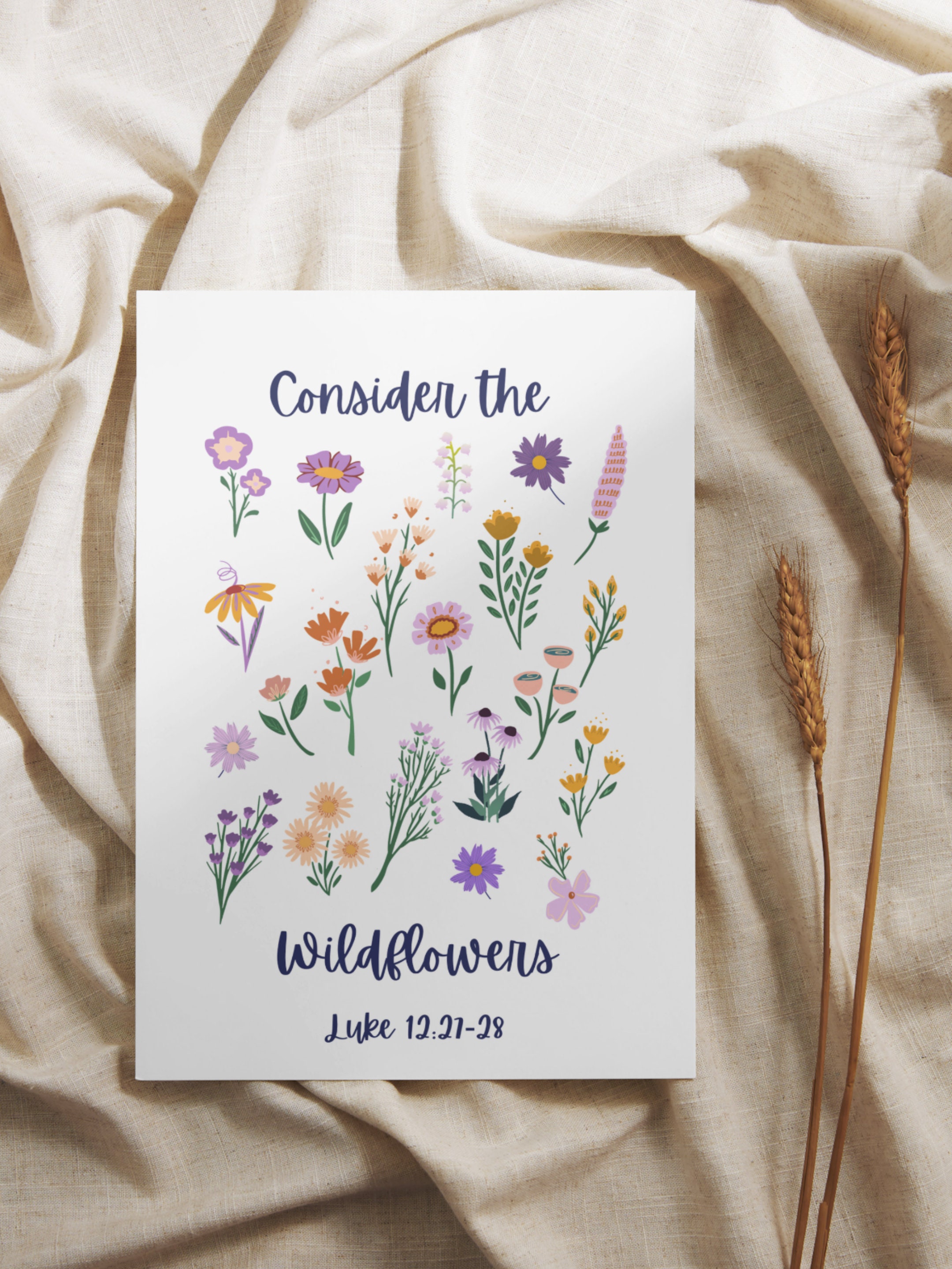 Consider the Wildflowers Wall Art / Luke 12:27-28 / Home Decor ...
