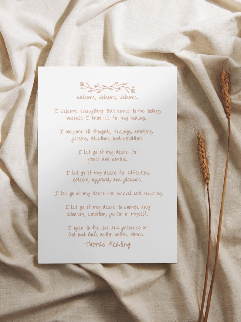 Welcoming Prayer by Thomas Keating Wall Art / Welcome / Home Decor ...